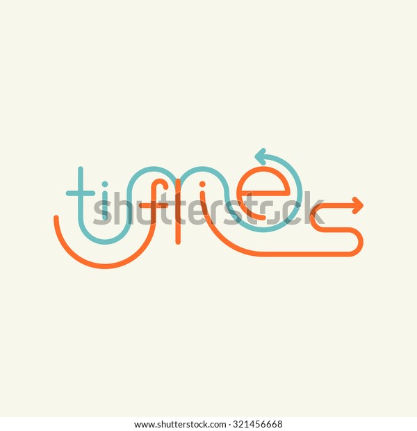 Typography Lettering Postermotivational Quote Time Flies 스톡 벡터(로열티 프리 ...