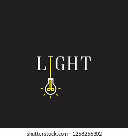 Typography Light Wordmark Light Bulb Logo Stock Vector (Royalty Free ...