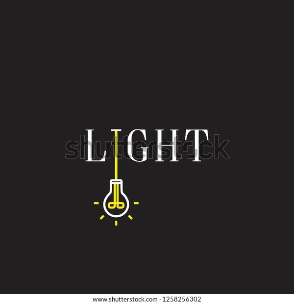 Typography Light Wordmark Light Bulb Logo Stock Vector (Royalty Free ...