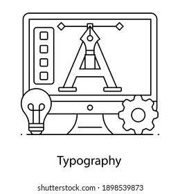 Typography Linear Concept Icon Style Stock Vector (Royalty Free ...