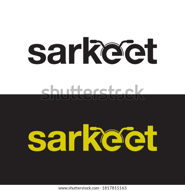 Typography Logo Called Sarkeet Includes Motorcycle Stock Vector ...
