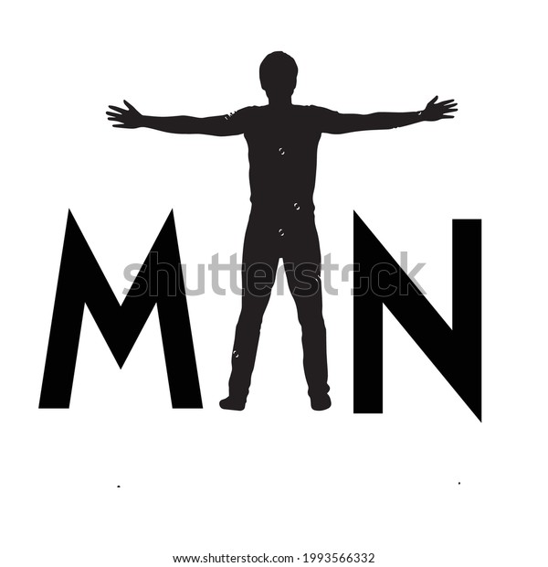 Typography Man Logo Your Business Stock Vector (Royalty Free ...