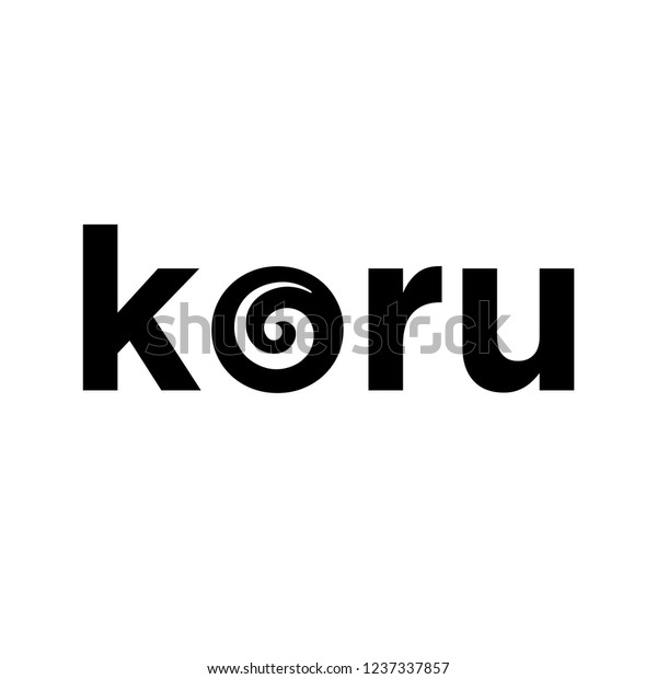 Typography Maori Word Symbol Koru Silver 库存矢量图（免版税）1237337857 ...