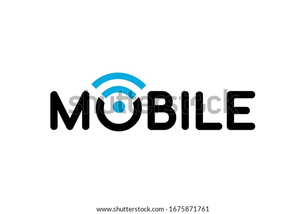 Typography Mobile Logo Design Concept Very Stock Vector (Royalty Free ...