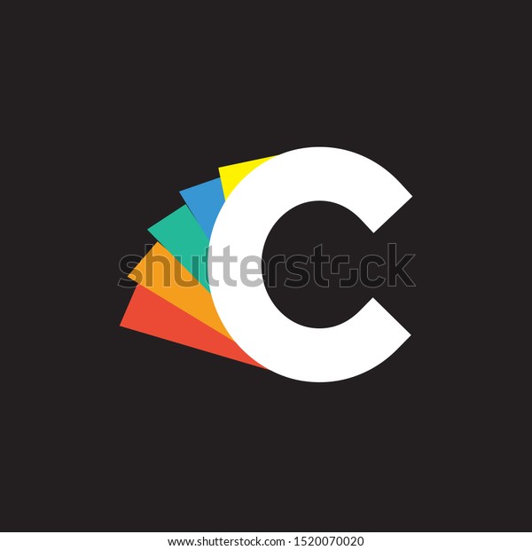 Typography Paper Color C Symbol Logo: vetor stock (livre de direitos ...