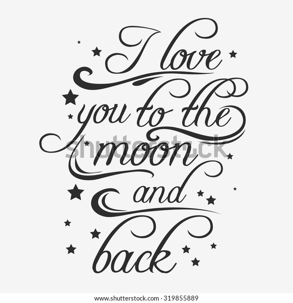 Typography Poster Romantic Quote Love You Stock Vector (Royalty Free ...