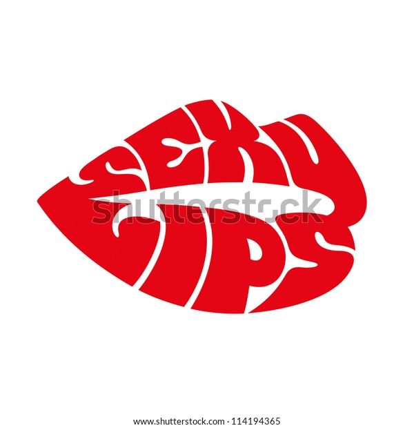 Typography Sexy Lips Stock Vector (Royalty Free) 114194365