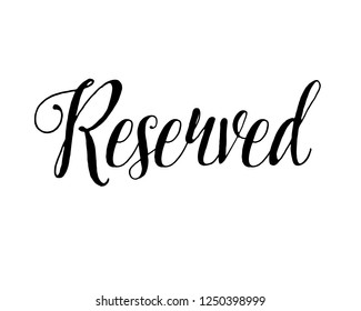 Typography Sign Text Graphic Vector Reserved: vector de stock (libre de ...