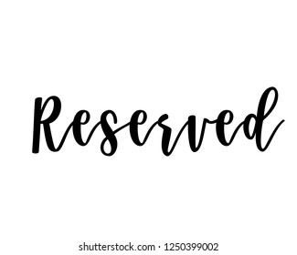 Typography Sign Text Graphic Vector Reserved 스톡 벡터(로열티 프리) 1250399002 ...