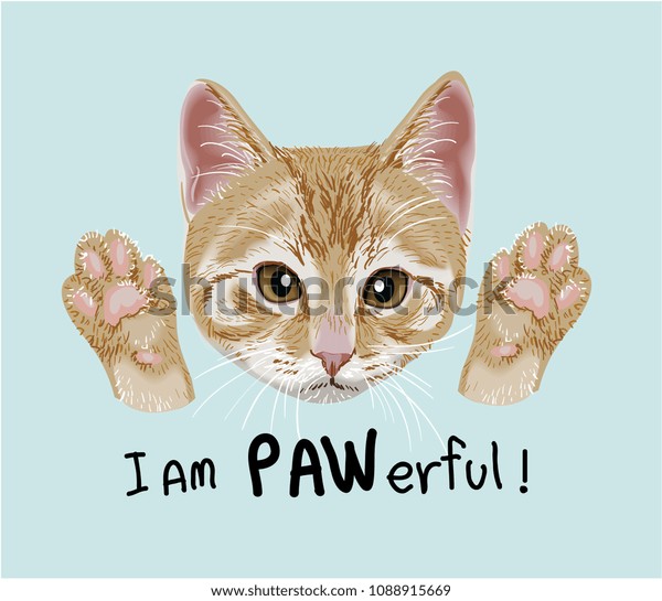 Typography Slogan Cat Illustration Stock Vector (Royalty Free) 1088915669