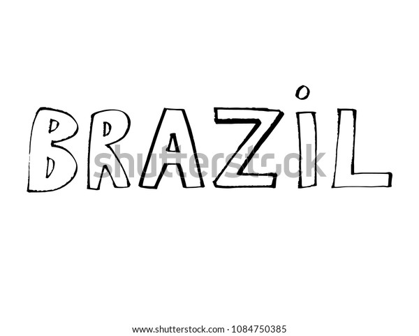Typography Slogan Hand Drawn Brazil Vector Stock Vector (Royalty Free ...