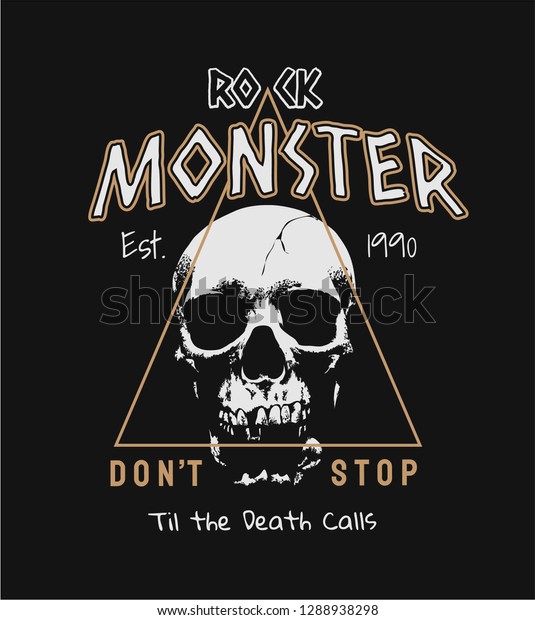 Typography Slogan Skull Triangle Frame Illustration Stock Vector ...