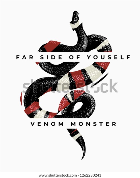 Typography Slogan Snake Graphic Illustration Stock Vector (Royalty Free ...