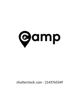 Typography Text Camp Logo Design Icon Stock Vector (Royalty Free ...