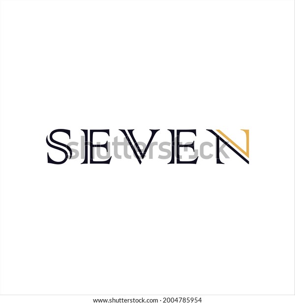 Typography Text Logo Seven Modern Design Stock Vector (Royalty Free ...