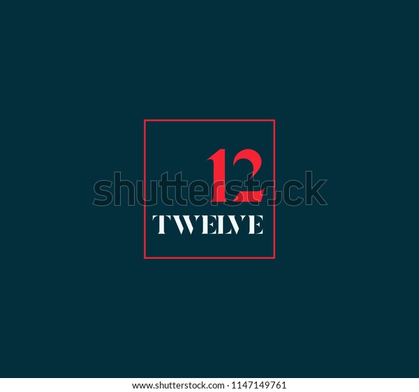 Typography Twelve Digit 12 Logo Icon: เวกเตอร์สต็อก (ปลอดค่าลิขสิทธิ์ ...