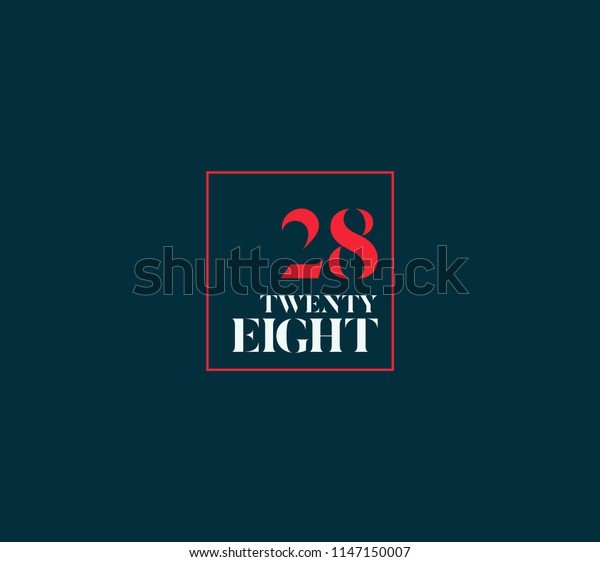 Typography Twenty Eight Digit 28 Logo Stock Vector (Royalty Free ...