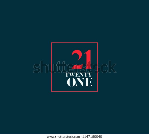Typography Twenty One Digit 21 Logo Stock Vector (Royalty Free ...