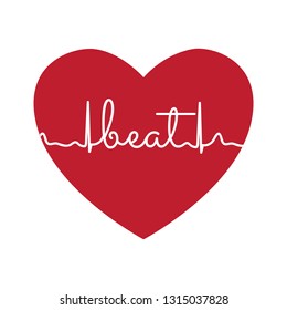 Typography Word Beat Part Cardiogram Inside Stock Vector (Royalty Free ...