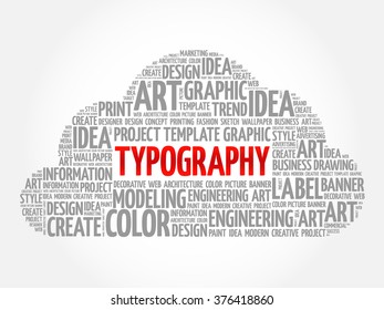 Typography Word Cloud Creative Business Concept Stock Vector (Royalty ...