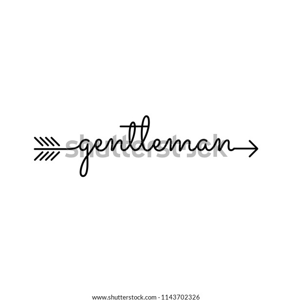 Typography Word Gentleman Start Ends Arrow : image vectorielle de stock ...