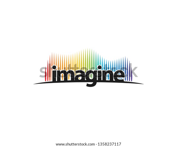 Typography Word Imagine Front Aurora Borealis Stock Vector (Royalty ...