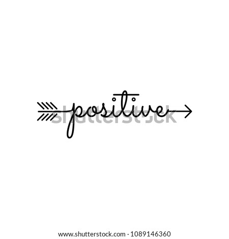 Typography Word Positive Starts Ends Arrow Stock Vector (Royalty Free ...