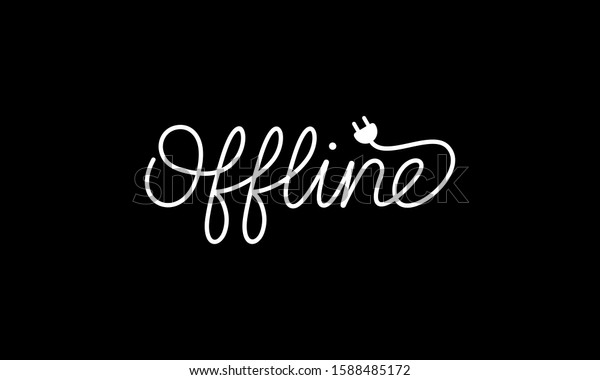 Typography Wordmark Logo Offline Logo Design Stock Vector (Royalty Free ...