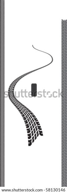 Tyre Tracks Straight Disappearing Stock Vector (Royalty Free) 58130146 ...