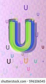 Paper Cut Letter U Realistic 3d Stock Vector (Royalty Free) 678851329