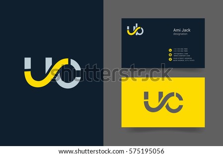 U C Letter Logo Design Vector Vector de stock (libre de regalías ...