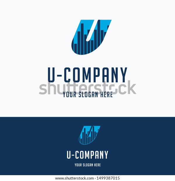 U Company Logo Flat Downtown Logo Stock Vector (Royalty Free ...