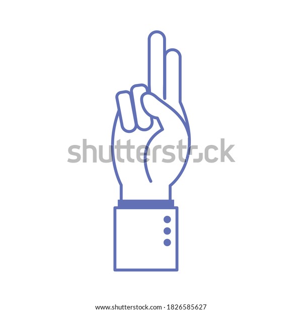 U Hand Sign Language Line Fill Stock Vector (Royalty Free) 1826585627 ...