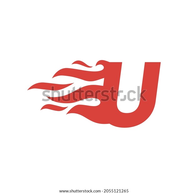 U Letter Fire Flame Hot Uppercase Stock Vector (Royalty Free ...