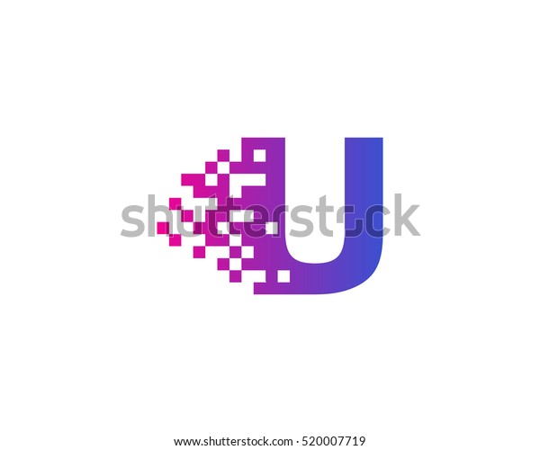 U Letter Pixel Motion Logo Design Stock Vector (Royalty Free) 520007719 ...