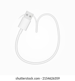 U Letter Usb Cable Realistic Vector Stock Vector (Royalty Free ...