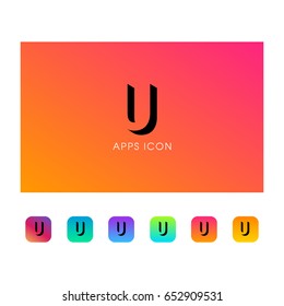 U Shadow Letter Logo Gold Color Stock Vector (Royalty Free) 542927494 ...