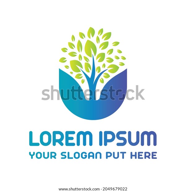 U Tree Letter Logo Design Template Stock Vector (Royalty Free ...