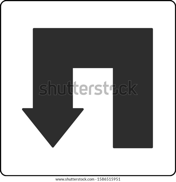 U Turn Arrow Sign Showing Way Stock Vector (Royalty Free) 1586515951 ...