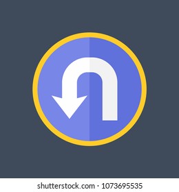 U Turn Icon Vector Sign Symbol Stock Vector (Royalty Free) 1586070436