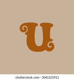 U Typeface Symbol Alphabetic Logo Stock Vector (Royalty Free ...