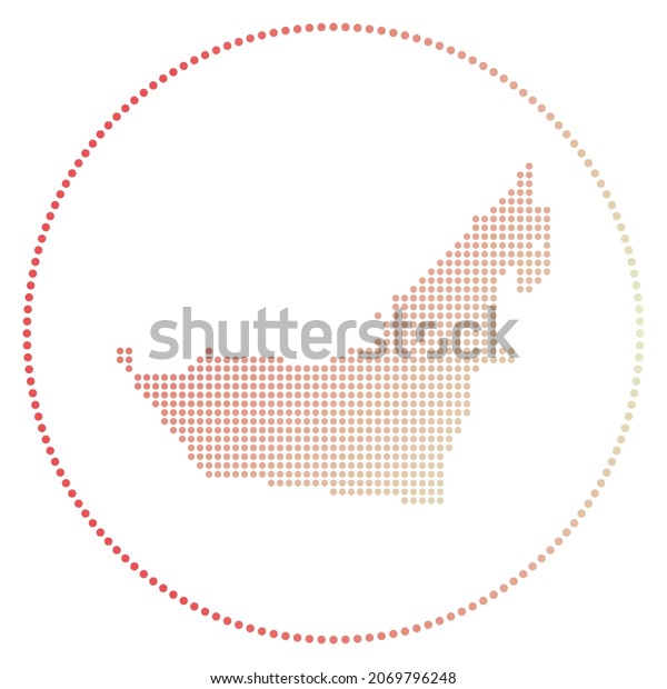 Uae Digital Badge Dotted Style Map Stock Vector (Royalty Free ...