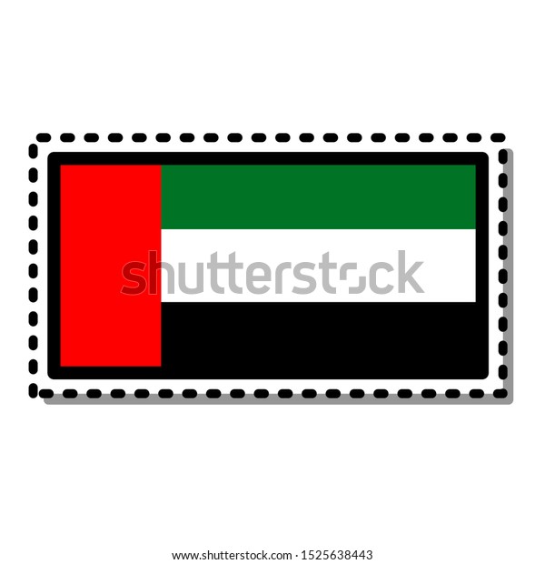 Uae Flag Sticker On White Background Stock Vector (Royalty Free ...