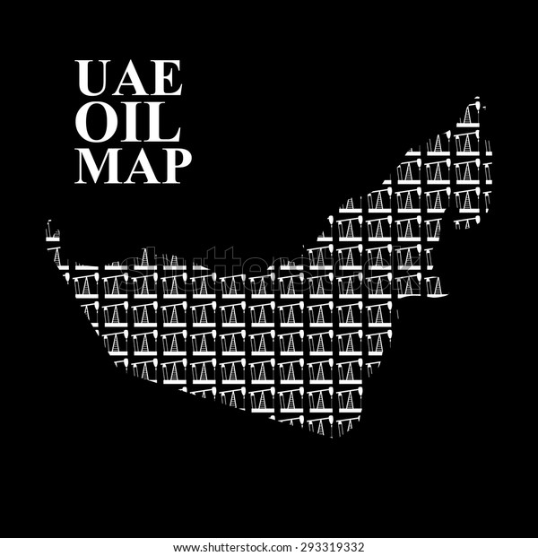Uae Oil Map Silhouette Maps United : image vectorielle de stock (libre ...