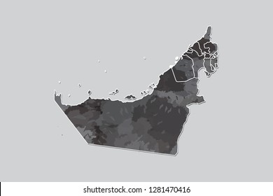 Uae Watercolor Map Vector Illustration Black Stock Vector (Royalty Free ...