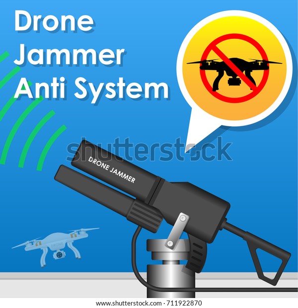 Image vectorielle de stock de Uav Drone Jamming System Anti Drone 711922870
