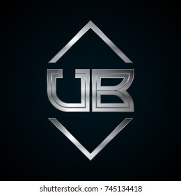 Ub Monogram Metal Logo Silver Logo: vector de stock (libre de regalías ...