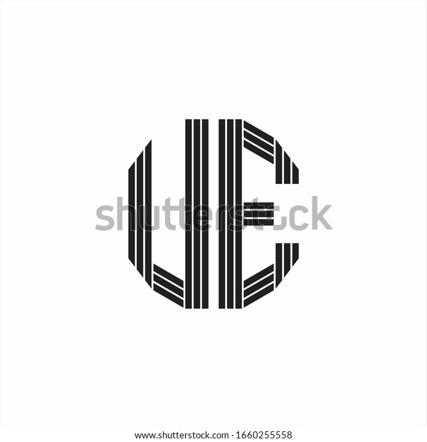 Ue Logo Monogram Outline Style Linked Stock Vector (Royalty Free ...