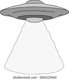 Ufo Beam Simple Vector Monochrome Illustration Stock Vector (Royalty ...