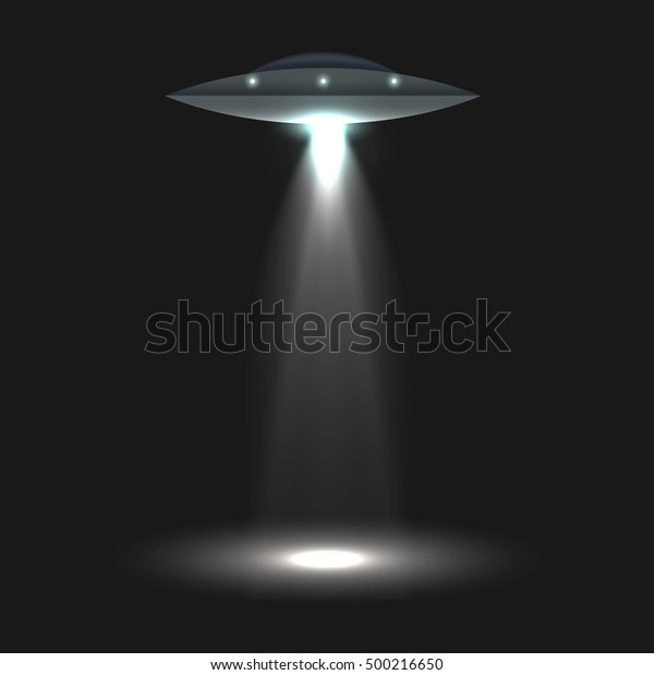Ufo Bright Beams Isolated On Black Stock Vector (Royalty Free) 500216650